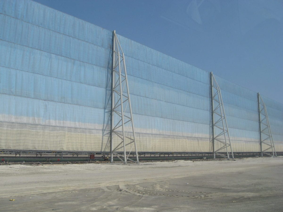 Wind Fence for Dust Challenge - WeatherSolve Structures
