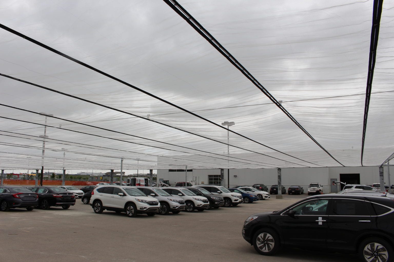 Parking Lot Hail Protection - WeatherSolve Structures